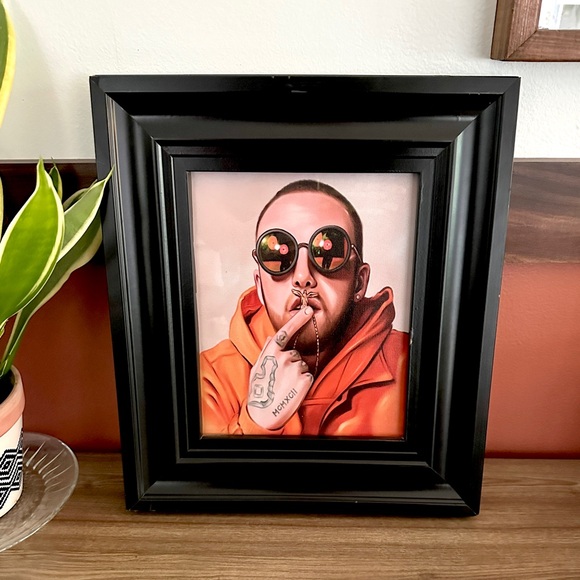 Wall Decor | Mac Miller Canvas Art Print Black Framed Wall Art Rapper ...